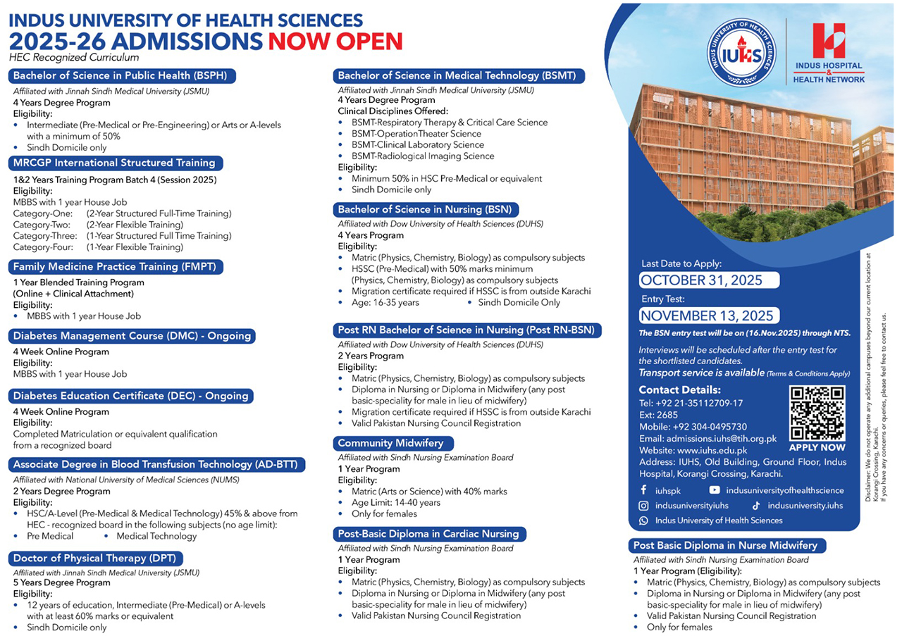 University Home - Indus University of Health Sciences